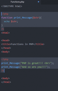 FUNCTIONS IN PHP – USING AND DEFINING FUNCTIONS IN PHP