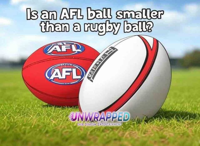 Is an AFL ball smaller than a rugby ball?